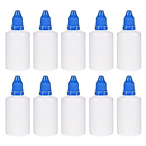 uxcell Plastic Dropper Bottles, 50ml/1.7 oz Empty Squeezable Dropper Bottle with Cap, Blue, Pack of 20