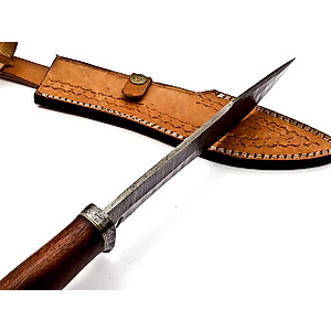 Nooraki - 15" Handmade Damascus Steel Bowie Knife - Fixed Blade Hunting Knife with Strong Rosewood Comfortable Handle For Outdoor, Hunting, Camping, Survival, Bushcraft - Gift for Men and Women