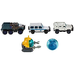 Matchbox Jurassic World 1:64 Die-cast Vehicle & Dinosaur 5-Packs, 5 Cars & 1 Mini Figure, Toy Set & Collectible