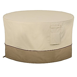 Classic Accessories Veranda 42" Fire Pit Table Cover - Round, Outdoor Table Cover, Pebble