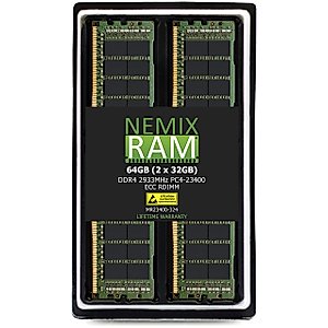 64GB 2x32GB DDR4-2933Mhz PC4-23400 288-Pin RDIMM Memory for Apple Mac Pro 2019 7,1 by NEMIX RAM