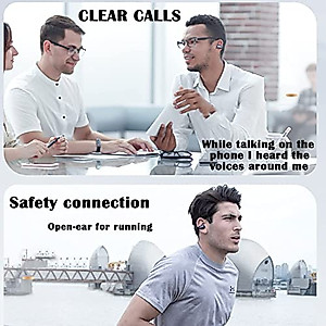 Bone Conduction Earbuds Head Set Wireless Bluetooth Ear Clip Bone Conduction Headphones Headset Earclip Earphones Induction Earphones Bone Conducting Clip On Headphones Open Ear Earbuds Clip On