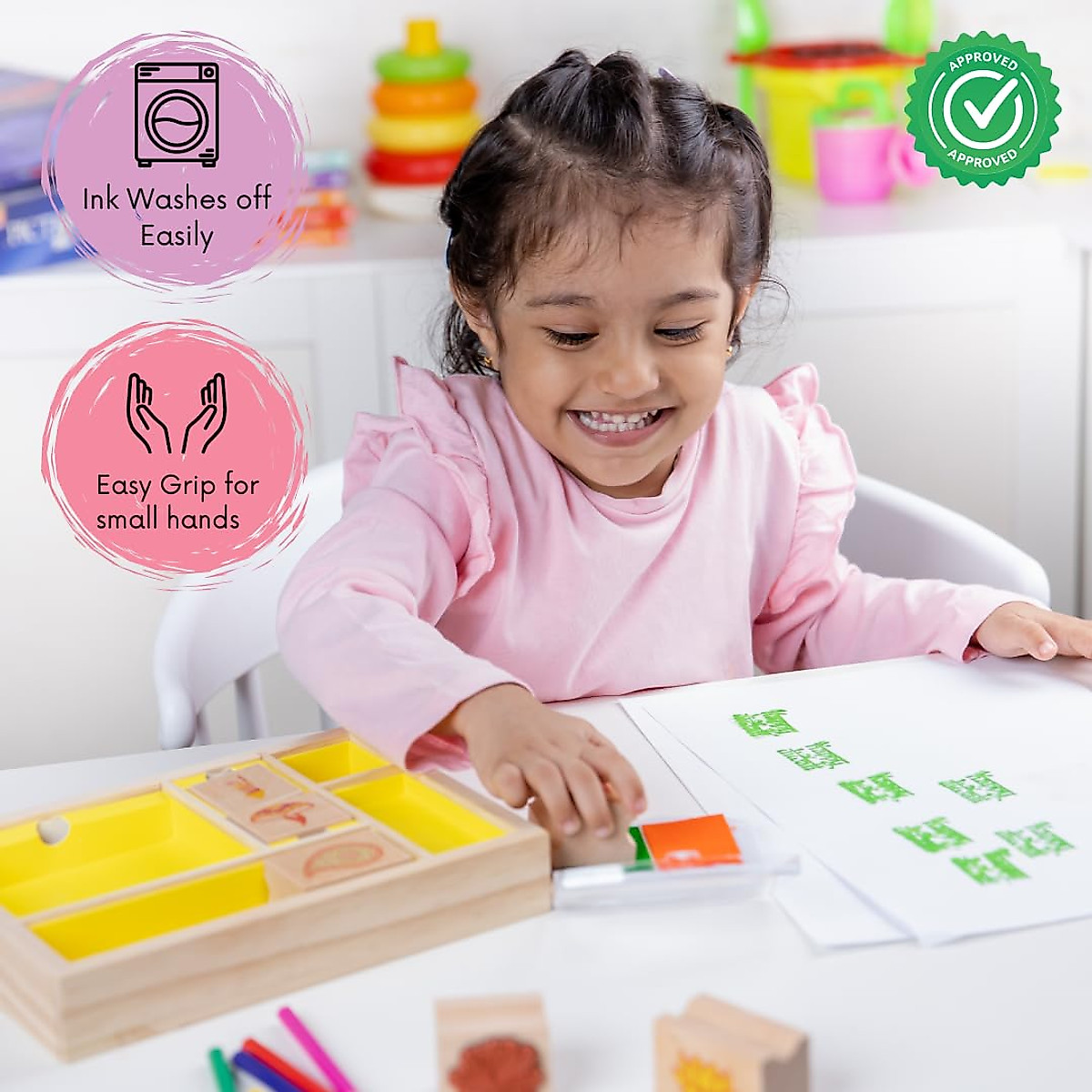 Diwali Wooden Stamp Set – Ideal Gift for Diwali, Arts & Crafts Enthusiasts, and Celebrations - Perfect for Rangoli, DIY Crafts, Card Making & Festive Decorations
