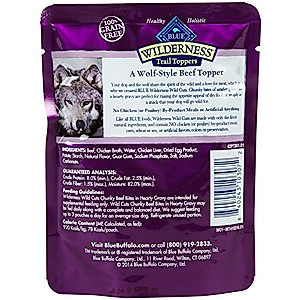 Blue Buffalo Wilderness Trail Toppers Chunky Beef Bites Dog Food, 24 By 3 Oz.