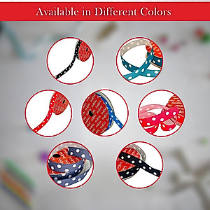 Grosgrain Polka Dot Ribbon for Gift Wrapping, Hair Bows & Party Decorations - 5/8" x 10 Yards, Perfect Easter Ribbon for Spring Crafts, Multi-Purpose Festive Ribbon [Sea Green]