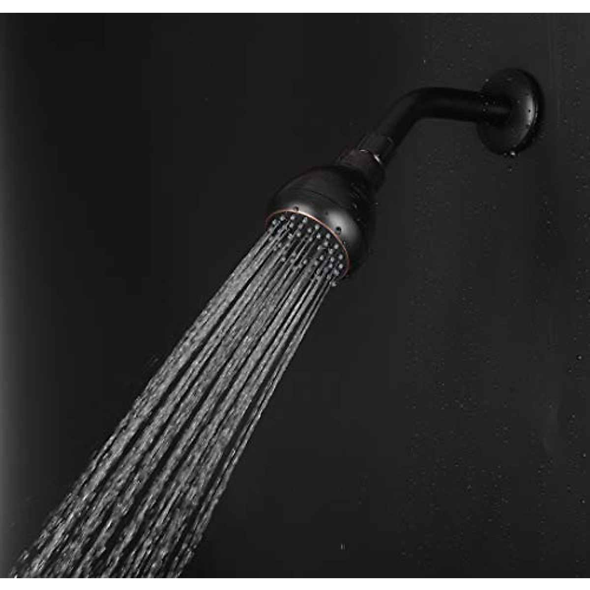 High Pressure Anti-Clogs Rustproof Shower Head Fixed Water Showerhead for Bathroom with Strong Spray Angle-Adjustable Ball Joint Teflon Tape Fits High and Low Water Flow Showers Oil-Rubbed Bronze
