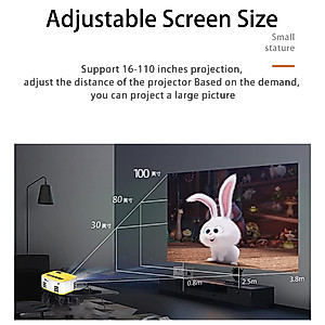 Portable Mini Projector, HD 1080P WiFi USB Bluetooth Wireless Cinema Projector,Built in Speakers,Kids Cartoon Home Theater Beamer,for USB/Mobile Hard Disk/Phone,for Outdoor Movie Video Projector(US)