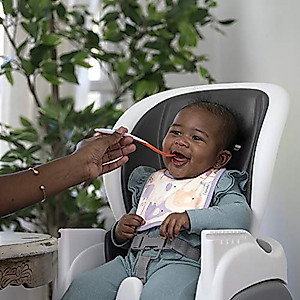 Ingenuity Easy Eater 4-Pack Absorbent Terry-Backed Cotton Baby Bib Set for Eating or Teething - Grazy