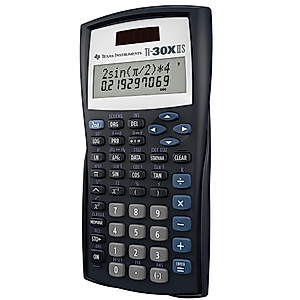 Texas Instruments TI-30XIIS Scientific Calculator, Black with Blue Accents