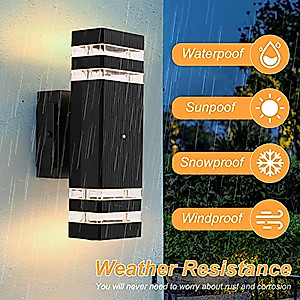 TEBLAMPUE Porch Lights with GFCI Outlet, Dusk to Dawn Outdoor Lights with Outlet, IP65 Waterproof Anti-Rust Exterior Light Fixture Outside Wall Sconce for House Porch Garage Front Door