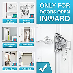 Portable Door Lock for Travel Hotel Safety - Metal Hotel Door Locks for Travelers Apartment Home Security Bedroom Hotel Room Locks for Kid Women Travel Gifts Apartment & Travel Essentials