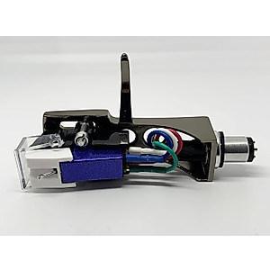 Blue Cartridge and Stylus, needle and Titanium Headshell with mounting bolts for Technics SL-1200, SL-1210, SL-1600, SL-1610, SL-1700, SL-235, SL-23A, SL-B2, SL-B202, SL-B205, SL-B3