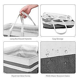 Firlar 2PCS Laundry Basket,15.7×11.5inch Folding Laundry Hamper,Dirty Clothes Organizer,Large Capacity Dirty Laundry Hamper,Laundry Hamper with Lid,Portable Dirty Clothes Basket for Clothes Storage