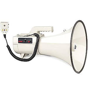 My Mealivos 75 W 2000 Professional Yard Sound Range Heavy PA Bullhorn Megaphone Speaker, Adjustable Volume, Loud Hand Held Megaphone, Outdoor Activities, Coaching, Football, Baseball, Hockey(Ivory)