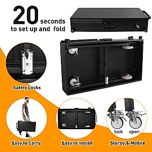 Outafurnia Outdoor Grill Table Stand, Folding Grill Carts, Portable Blackstone Griddle Stand with Shelf,Stable Outdoor Cooking Prep Table with Wheels for BBQ, Camping and Parties