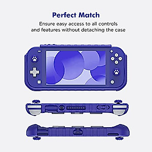 Switch Lite Case, KIWIHOME Durable Anti-Slip Shockproof Protective Hard Case Only for Nintendo Switch Lite with Thumb Grip Caps Switch Lite Case for Boys (Blue)