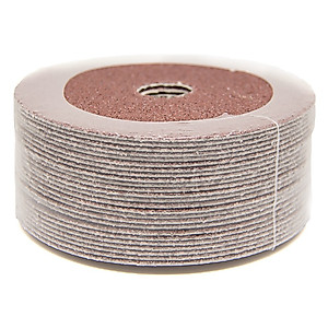 Benchmark Abrasives 5" Aluminum Oxide Resin Fiber Grinding and Sanding Discs for Metals, Wood, and Fiberglass 7/8" Arbor, Use with Angle Grinder (25 Pack) - 80 Grit