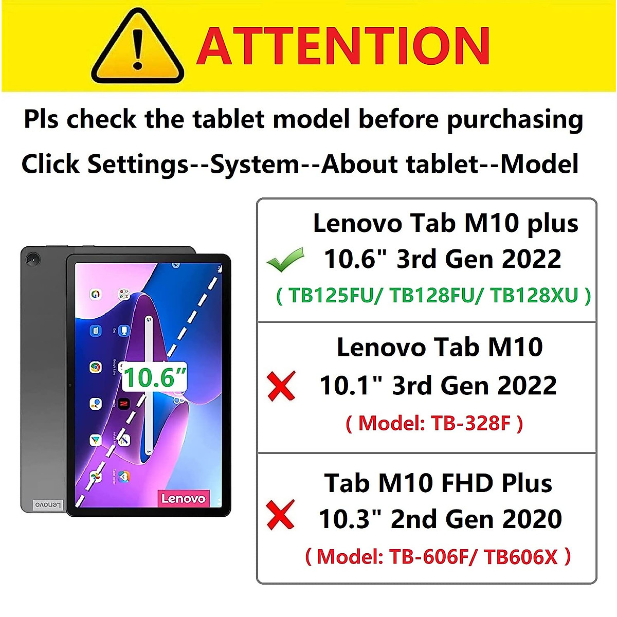 Maomini for Lenovo Tab M10 Plus 3rd Gen Case 10.6 Inch 2022 (Model: TB125FU / TB128FU / TB128XU),Kickstand Shockproof Cover (Blue)