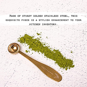 The Matcha Tribe - Golden Stainless Steel 1 gram Matcha Measuring Spoon. Scoop your Matcha with Precision for Perfect Servings.