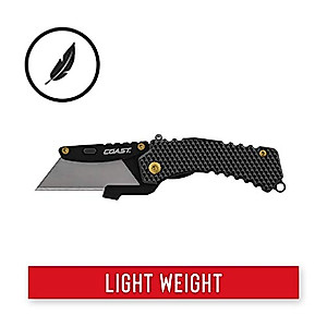 Coast DX126 1.2 In. Stainless Steel Razor Blade Pocket Knife with DOUBLE LOCK and Nylon Handle