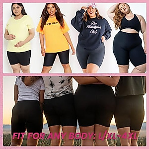 CAMPSNAIL 4 Pack Biker Shorts for Women High Waist - 3"/5"/8" Tummy Control Soft Athletic Yoga Workout Running Gym Shorts