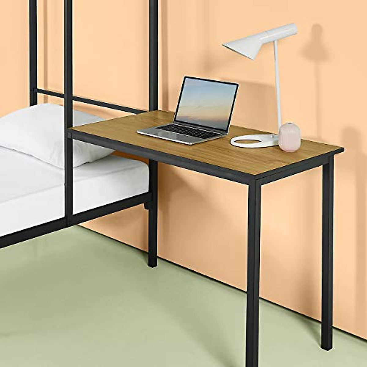 Zinus Kenn Canopy Bed Frame with Desk for students, Twin