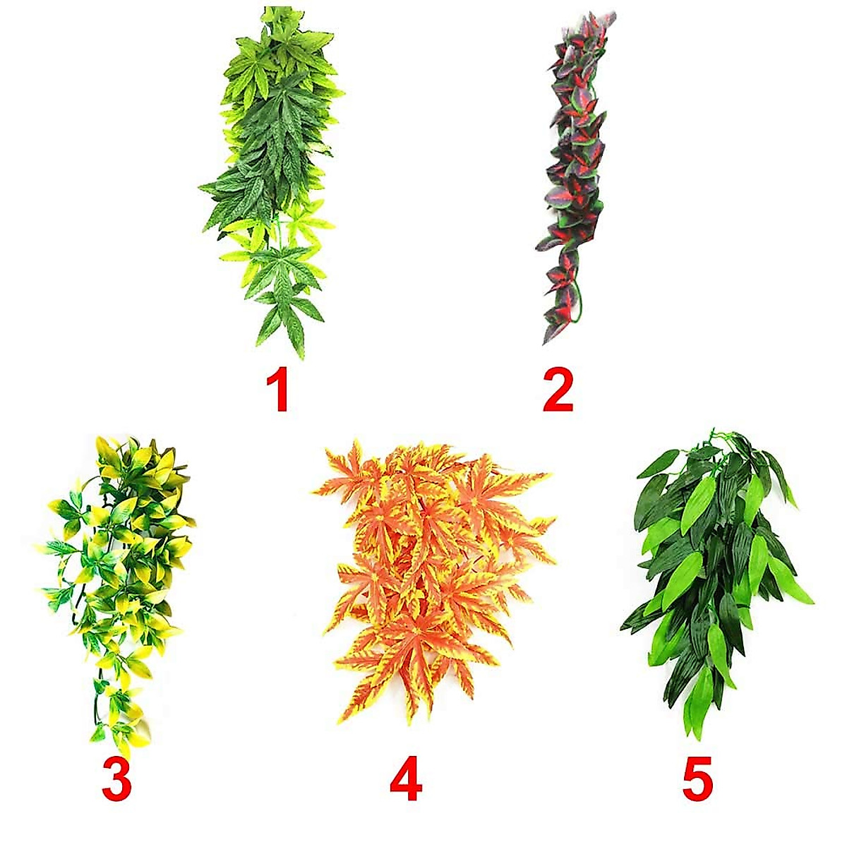 Denpetec Artificial Plants Hanging Vine - Fake Ivy Greenery Vine with Suction Cup for Home Wall Garden Wedding Party Garland Hanging Decoration(Orange)