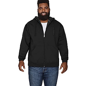 Fruit of the Loom Men's Eversoft Fleece Sweatshirts & Hoodies, Full Zip-Black, XX-Large