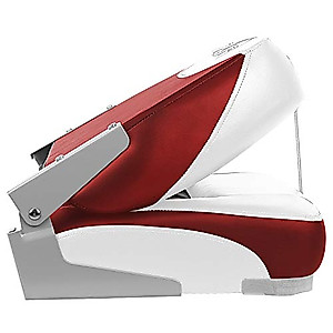 XGEAR Deluxe Low Back Boat Seat, Fold-Down Fishing Boat Seat (2 Seats) (White/Grey/Red)