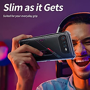 Foluu for ASUS ROG Phone 6 Case, ROG Phone 6 Phone Case Clear, Scratch Resistant Reinforced Corners TPU Rubber Soft Skin Silicone Protective Case Cover for ASUS ROG Phone 6 2022 (Crystal Clear)