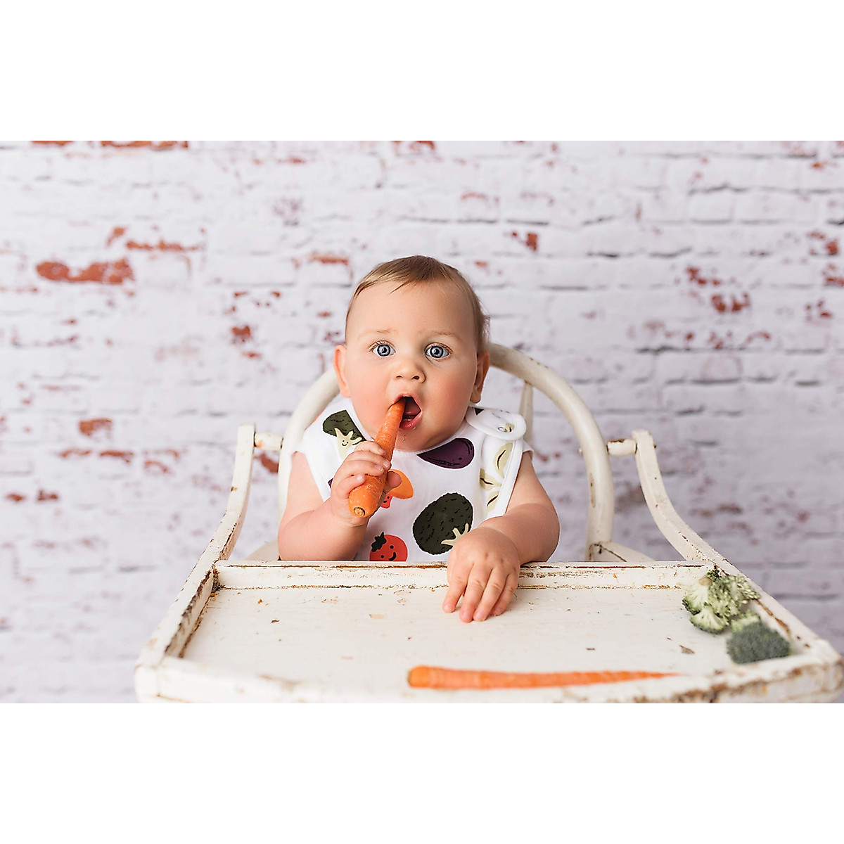 KUDL Baby Bib Large Toddler Burpy Absorbent Feeding Reflux Drool Teething Snap Button (Farm)