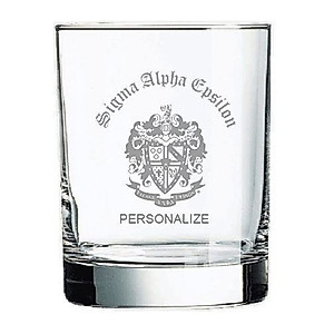 Greekgear Sigma Alpha Epsilon SAE Old Style Glass Transparent