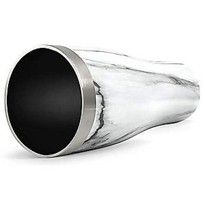 Simple Modern Tumbler with Clear Flip Lid and Straw | Reusable Insulated Water Bottle Stainless Steel Travel Mug | Slim Cruiser Collection | 32oz, Pattern: Carrara Marble