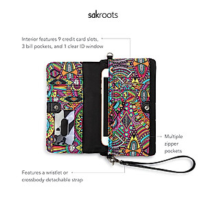 Sakroots Womens Eco-twill Sakroots Corin Smartphone Flap Crossbody in Eco Twill, Rainbow Wanderlust, One Size US