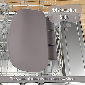 Silicone Placemat with Food Catching Pockets for Baby & Kid, Food Grade Silicone Non-Slip Toddler Food Place Mats with Raised Edges for Dining Table (Tradewinds)