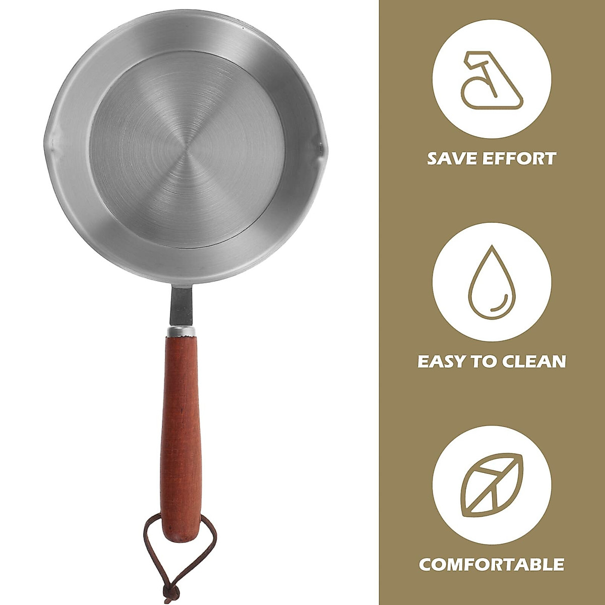 Hemoton 2pcs Non-stick Frying Pan Mini Kitchen Skillet Stainless Steel Egg Pan Multi-use Omelet Pan Stainless Steel Frying Pan Stainless Skillet Cooking Pan (Diameter 12CM/4.7 INCH)