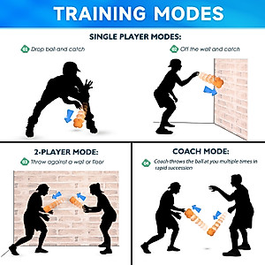 GSE Reaction Ball, Reactivity Ball, Field Training Ball, Agility Trainer for Baseball, Rubber Reaction Bounce Balls for Hand-Eye Coordination & Speed Reflex Training (Orange)