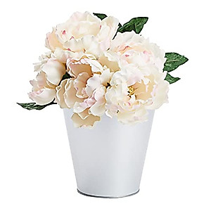 3 Pack Galvanized Metal Ice Buckets for Parties, 7 Inch Tin Pails with Handles for Beer, Wine, Champagne, Home Decor, Table Centerpieces, Wedding Decorations, (100 Oz)