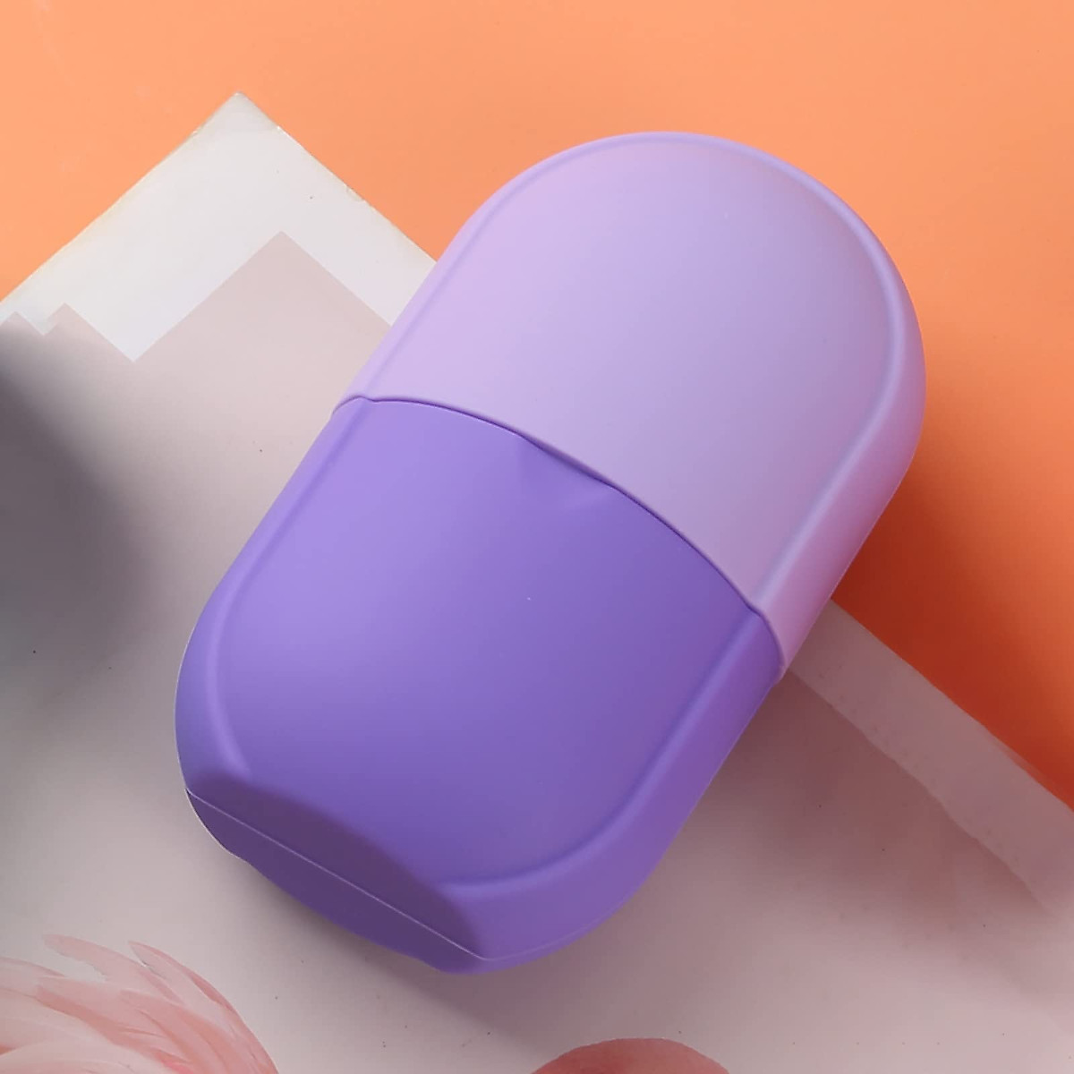 Ice Roller Mold-Ice Roller for Face and Eye，Beauty Cube Brighten Skin &Enhance Natural Glow &Remove Fine Lines，Facial Beauty Ice Roller Skin Care Tools (Oval, purple)