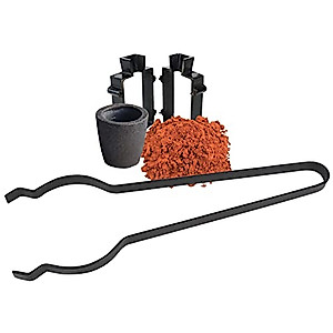 Sand Casting Set Kit with 2.2 Lbs Delft Clay Sand, Cast Iron Mold Flask Frame, 1 Kg Foundry Graphite Crucible & Tongs Melting Casting Refining Gold Silver Copper Jewelry Making