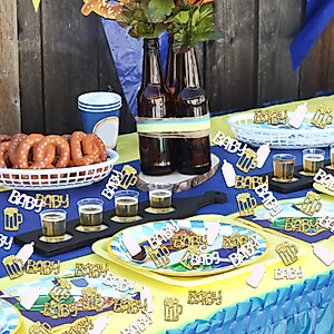 A Baby is Brewing Baby Shower Decorations Beer, 200 Pcs White and Gold Glitter Baby Shower Confetti, Diaper Party Decorations for Gender Reveal Pregnancy Celebration, Beer Theme Table Decor