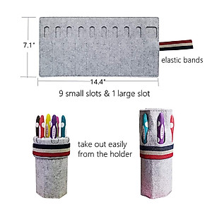 Ergonomic Crochet Hooks with Roll Felt Bag, Crochet Hooks Set for Arthritic Hands, Size from B to J