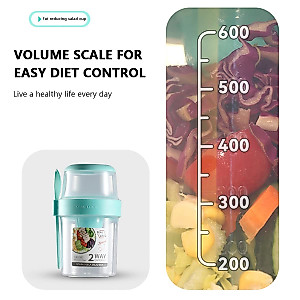 2 Pack Overnight Oats Container, 2-tier Overnight Oats Jars, Portable Yogurt Oatmeal Container Jar, Leakproof Cereal and Milk to Go Container for Adult Kid (A)