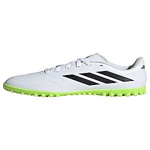adidas Copa Pure.4 Turf Sneaker, White/Core Black/Lucid Lemon, 4.5 US Unisex Big Kid