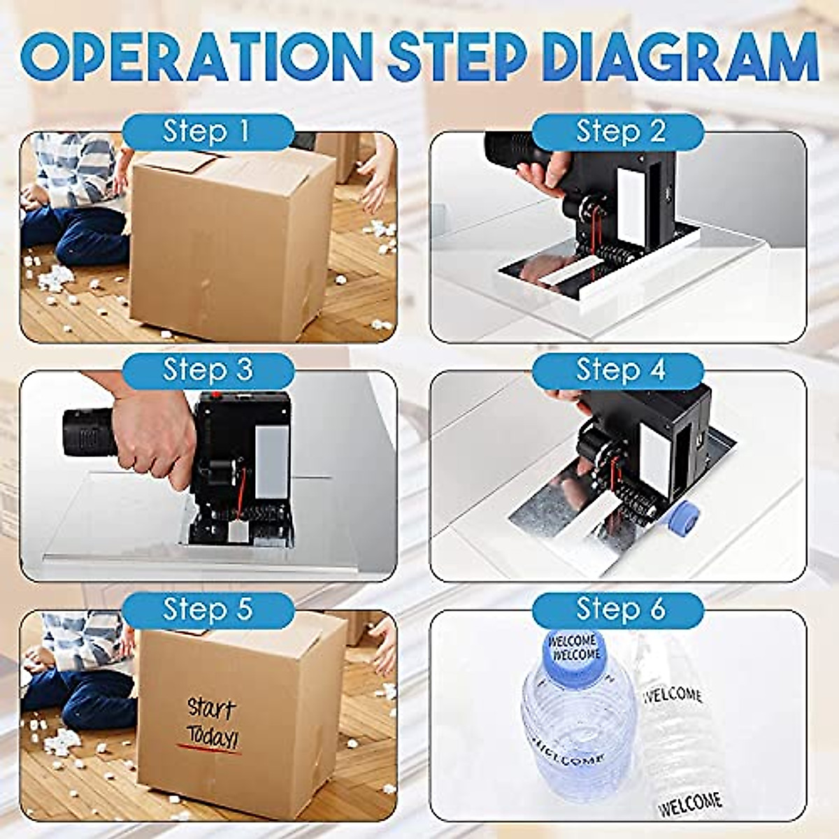 Handheld Inkjet Printer with 4.3 Inch HD Touch Screen, Portable Inkjet Printer with Quick-Drying Ink Cartridge, Handheld Printer for Label/Production Date/Barcode/QR Code(Support 100 Languages)