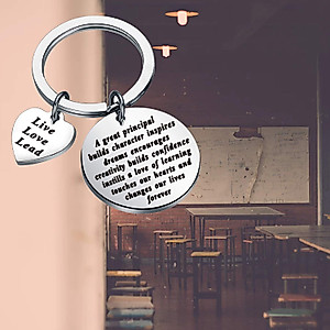MYOSPARK Principal Keychain A Great Principal Builds Character Inspires School Principal Jewelry Retirement Thank You Gift (Principal Keychain)
