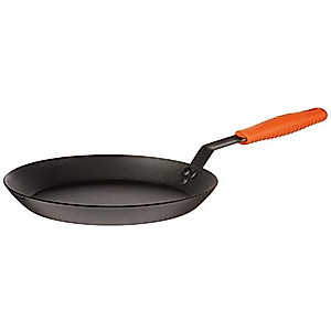 Lodge Manufacturing Company CRS12HH61 Carbon Steel Skillet, 12", Black/Orange