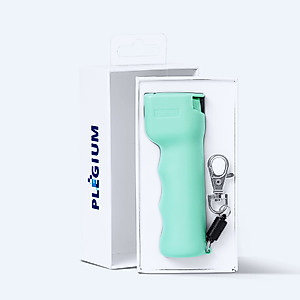 Plegium Standard Pepper Spray (Mint Green) – Maximum Strength, 10 ft Range, 4-yr Battery (no Charging Needed)
