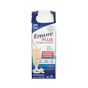 Ensure Plus Vanilla, 8 Ounce Recloseable Carton, Abbott 64905 - 10.6 Ounce (Pack of 10)