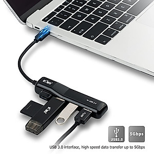 USB C Hub Splitter, 4- Port USB 3.0 Data Hub with High Speed Transfer Up to 5Gbps for iMac, MacBook, Mac Pro/Mini, Surface Pro, XPS, Notebook PC, Laptop USB Flash Drive Mobile Hard Drive